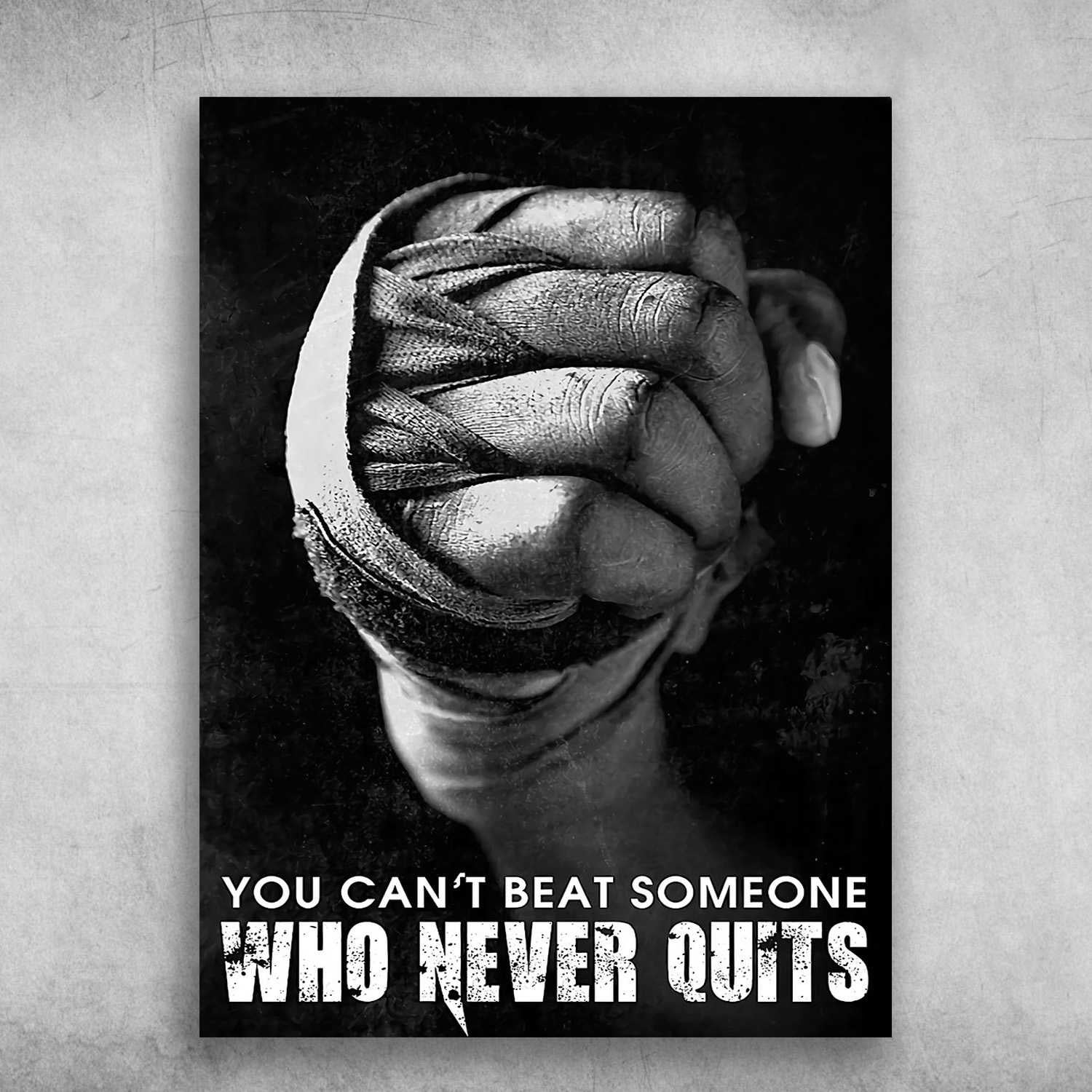 Boxing Poster - You Can't Beat Someone, Who Never Quits 16 x 24 Inch ...