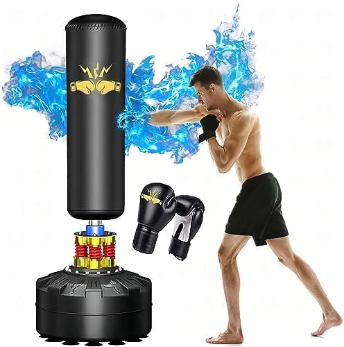 Boxing Punching Bag with Stand Adult 70'', Heavy Punching Bag with Base ...