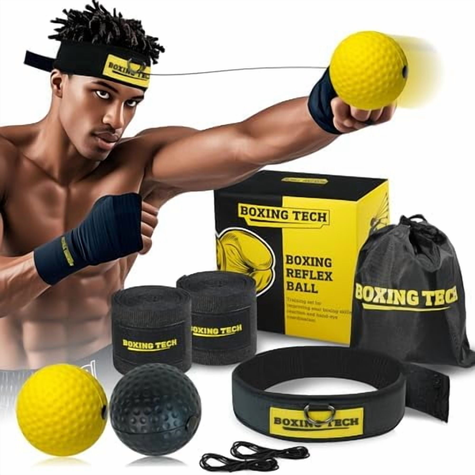 Boxing Reflex Ball Set - 2 Difficulty Levels with Adjustable Headband ...