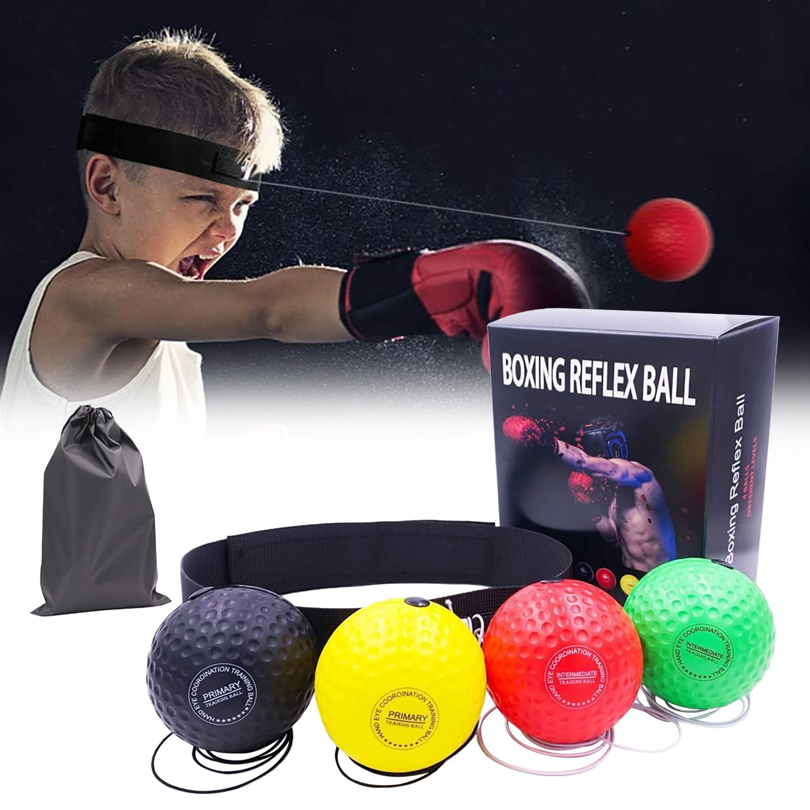 Boxing Reflex Ball Set of 4 Improve Speed, Hand-Eye Coordination ...