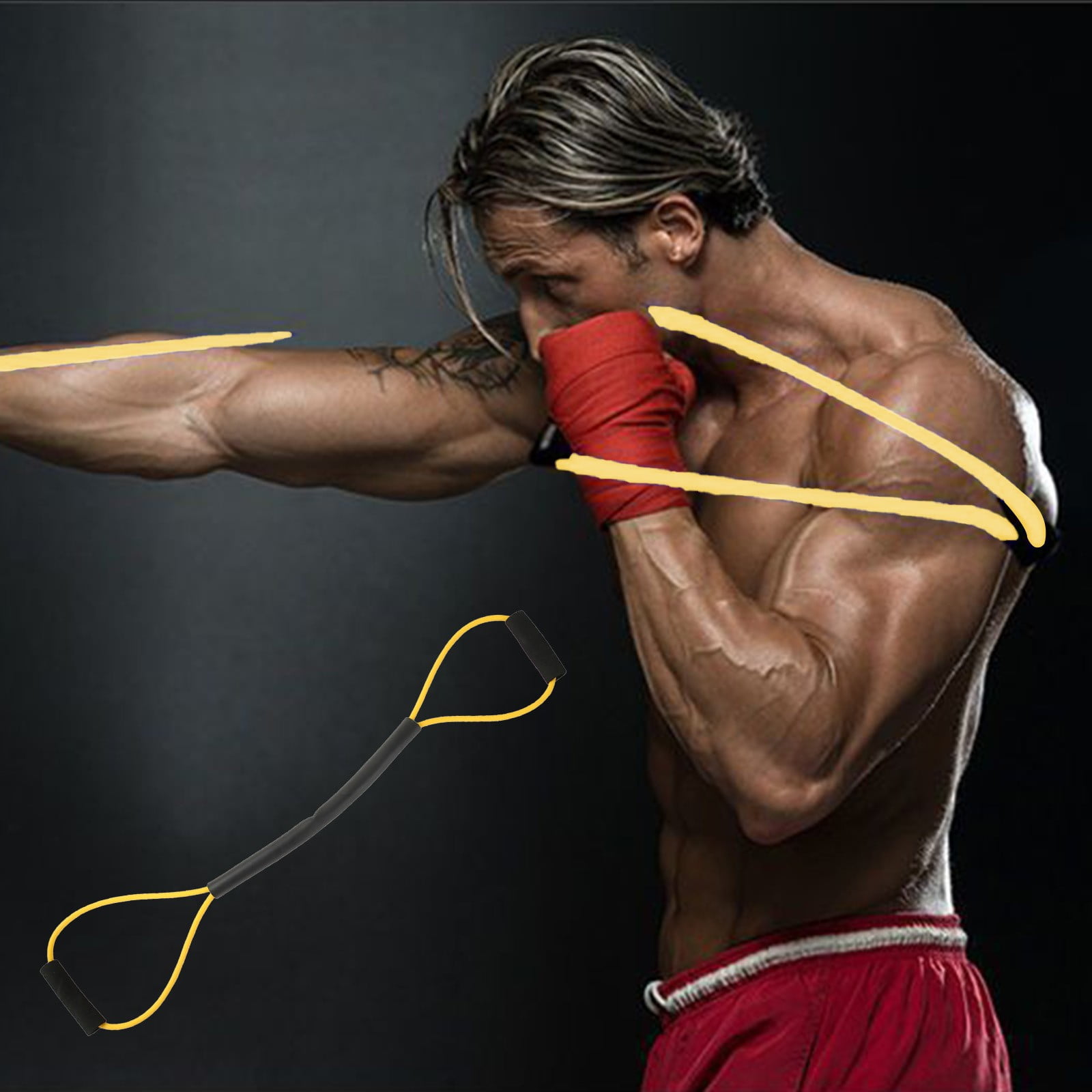 Boxing,Resistance Bands,Fitness,Speed Bag Boxing Kickboxing Muay Thai Shadow Boxing Resistance ...