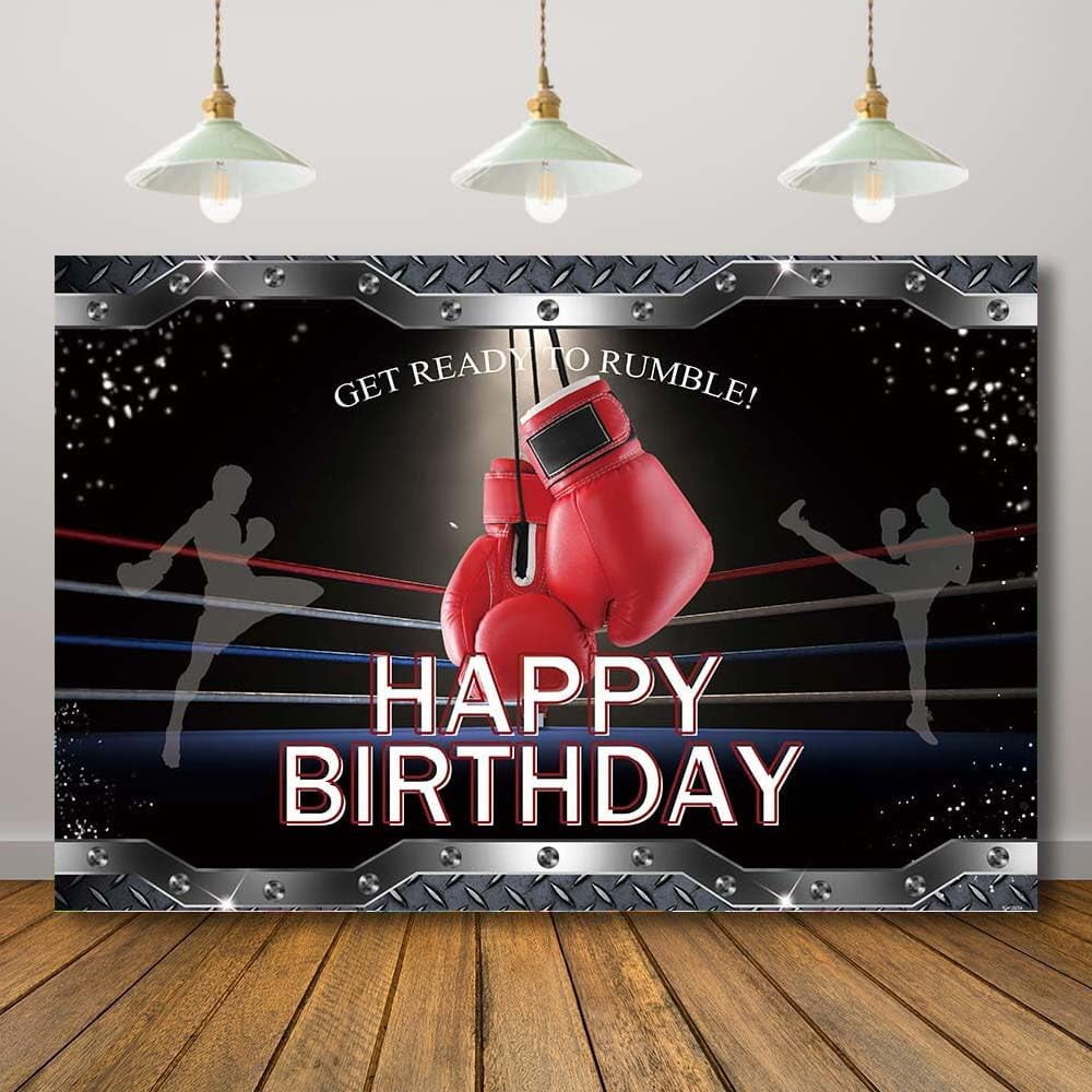 Boxing Ring Birthday Backdrop Adults Kids First Birthday Red Boxing ...
