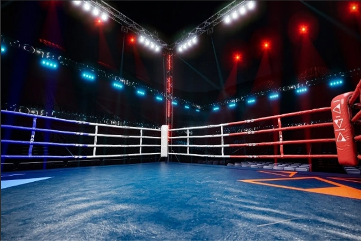 Boxing Ring Photography Backdrop Match Stage Spotlights Interior ...