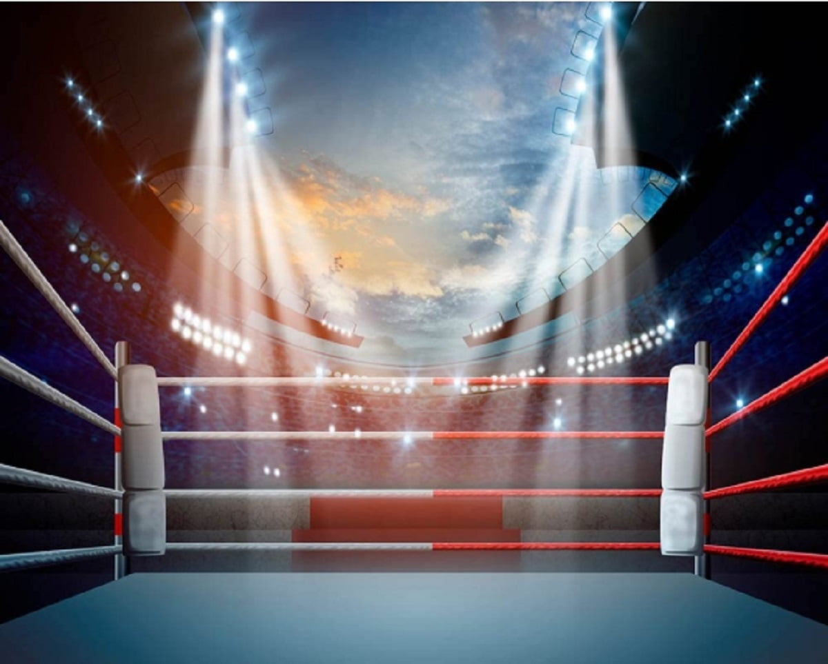 Boxing Ring Photography Backdrop Match Stage Spotlights Interior ...