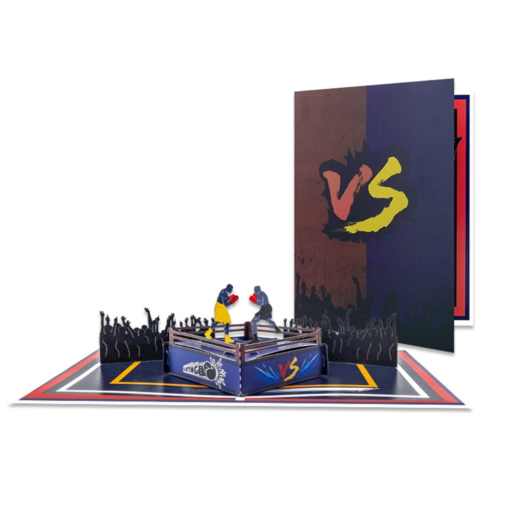 Boxing Scene 3D Greeting Card Happy Birthday Card with Envelope ...