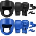 Boxing Set Including Pair of Boxing Gloves Headgear Helmet Hand Wraps ...