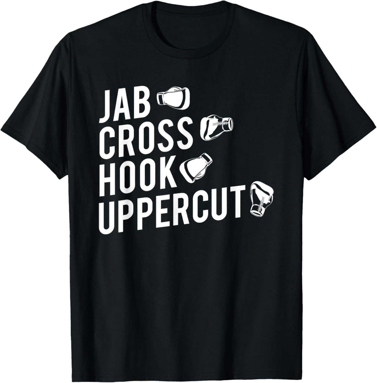 Boxing T-Shirt, Jab Cross Hook Uppercut Boxer Tee T-Shirt - Walmart.com