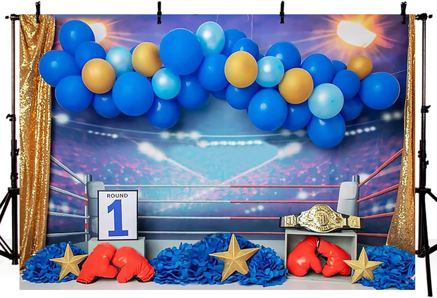 Boxing Theme Boy 1st Birthday Party Backdrop Boxing Ring Red Boxing ...