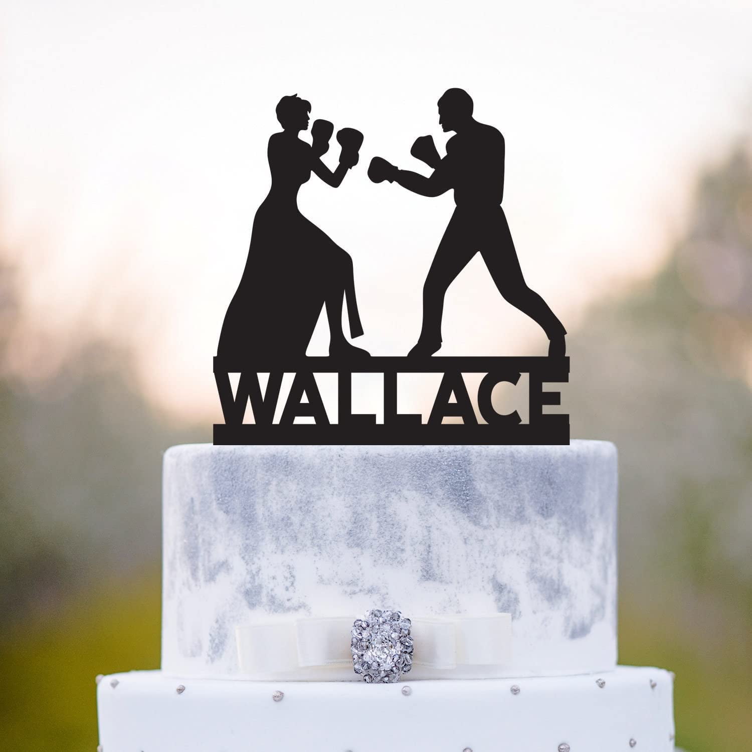 Boxing Theme Wedding Mr & Mrs Sport Cake Topper, 1 Count, 6" x 15cm ...