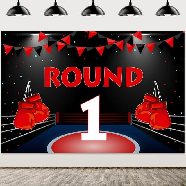 Boxing Themed Birthday Party Backdrop for Boy, 1st Birthday, Boxer ...