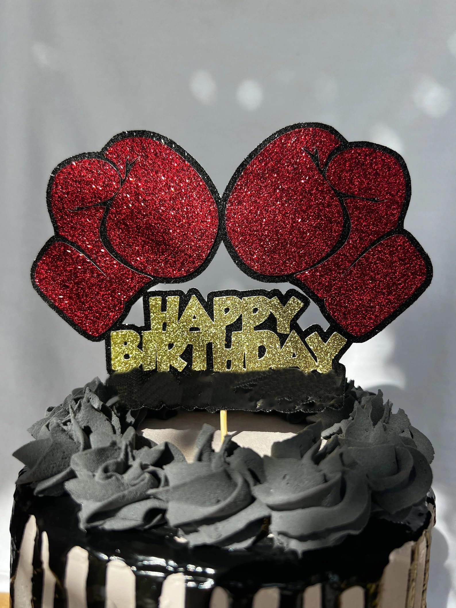 Boxing Themed Cake FEV6 Topper,Fitness Theme Happy Birthday Cake Topper ...