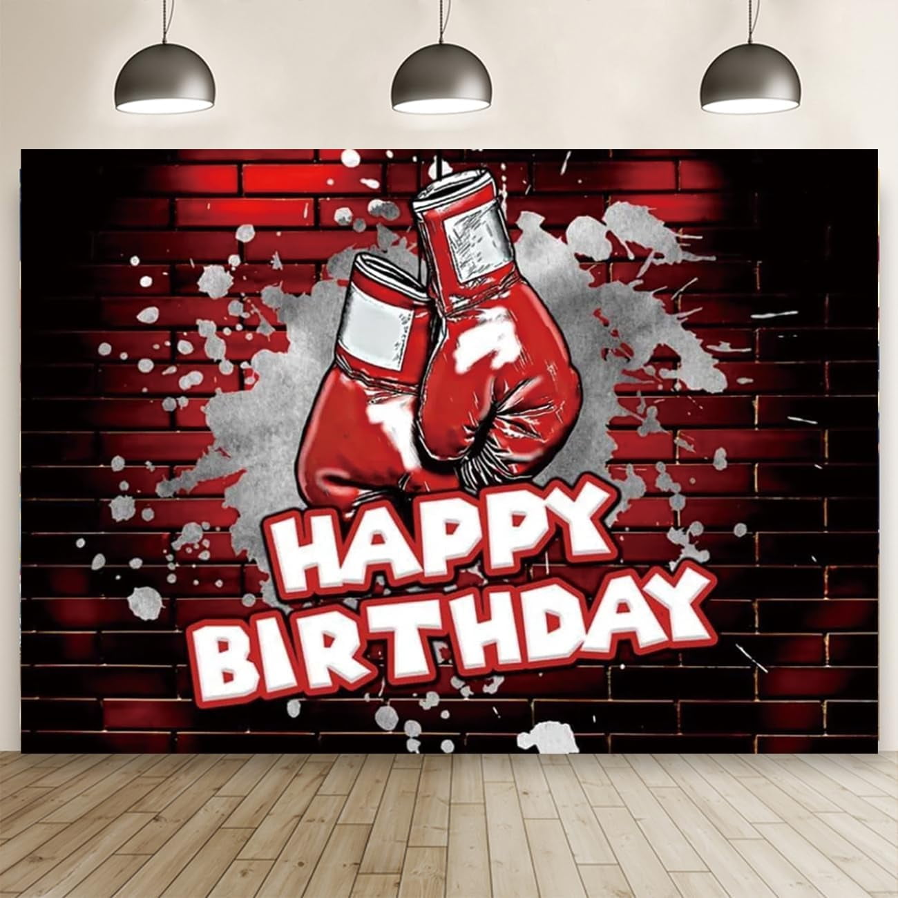 Boxing Themed Happy Birthday Backdrop Boxing Party Decorations ...