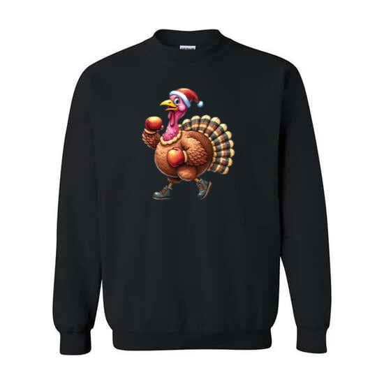 Boxing Turkey Funny Thanksgiving Holiday Humor Sweatshirt up to 5XL ...