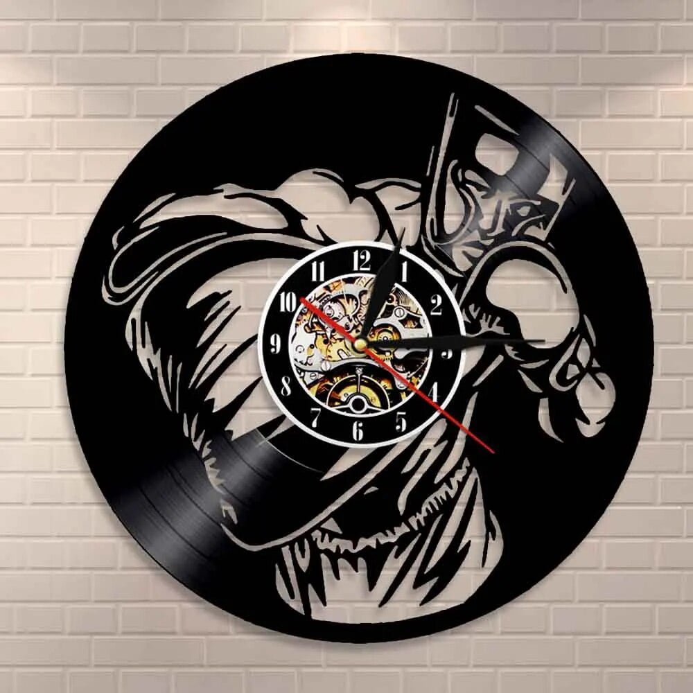 Boxing Vinyl Wall Clock,Vinyl Record Clock Wall Art Black Handmade Art ...