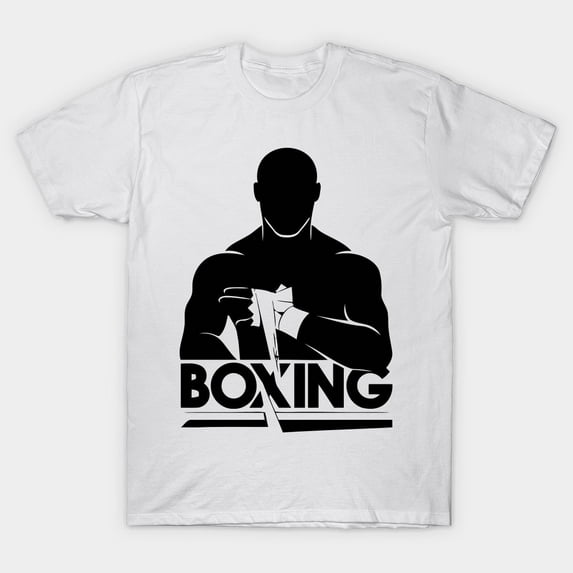 Boxing Warrior Silhouette Power Sport Graphic Tee, Strong Fighter ...