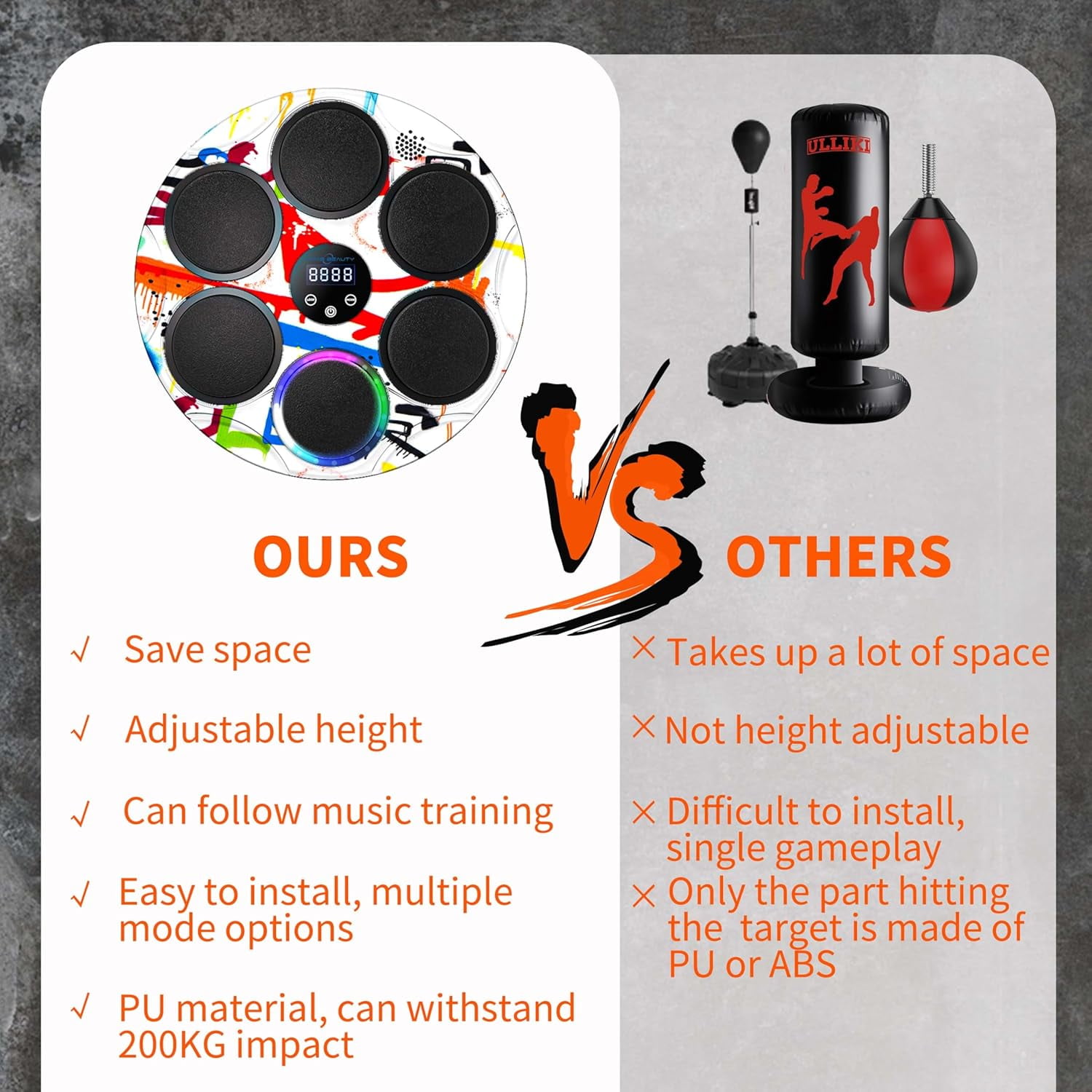 Boxing machine with boxing gloves, wall mounted music smart Bluetooth ...