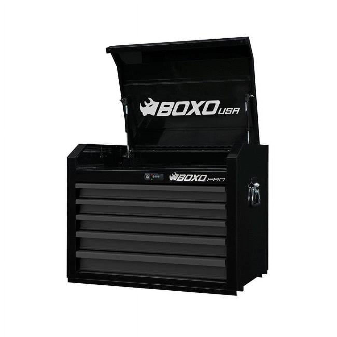 Boxo Tools BOXUAC2651AL-BK-1 26 in. Pro Series 5-Drawer Top Tool Chest ...
