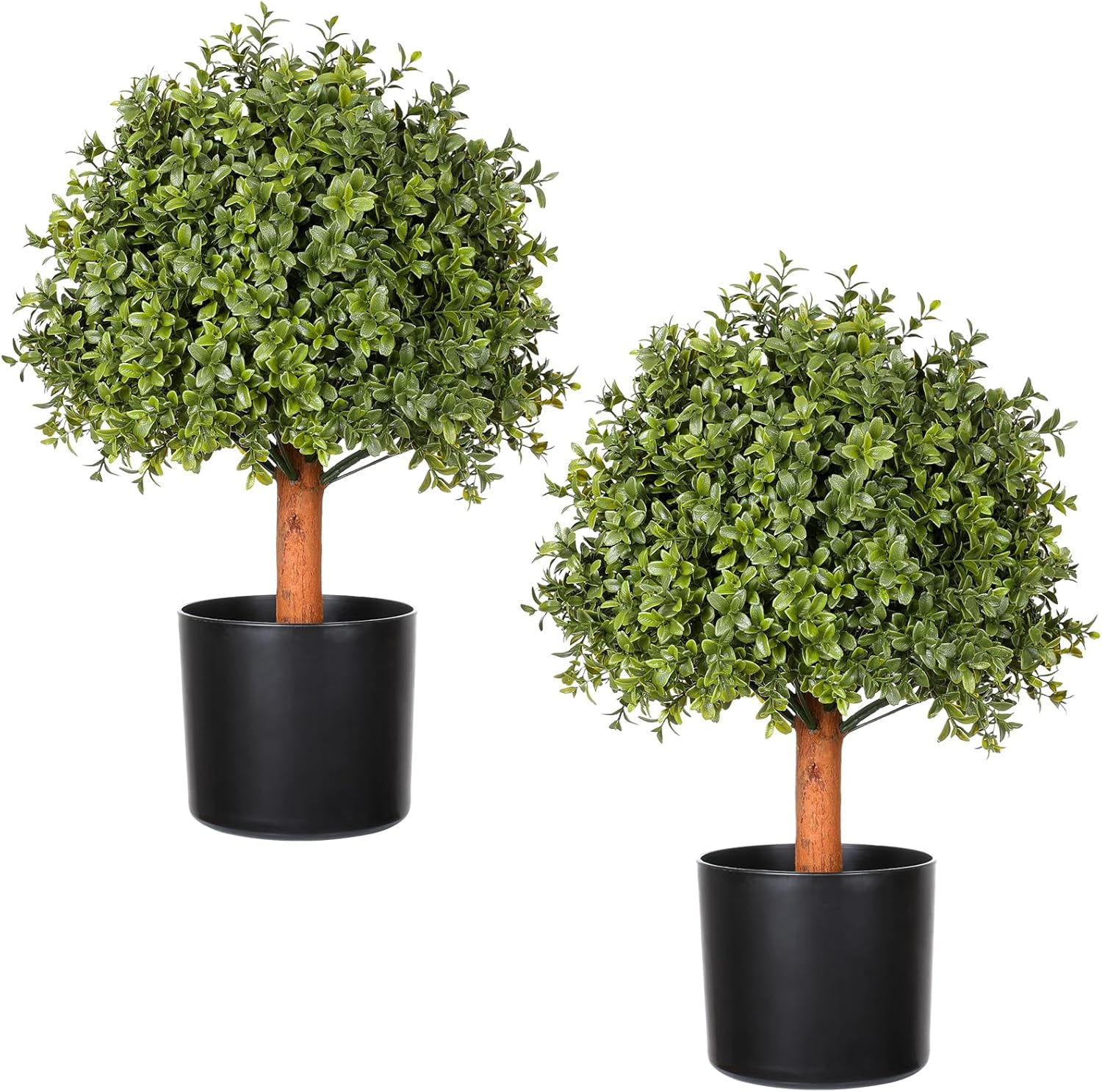 Boxwood Artificial 2 Pack, Faux Boxwood for Porch Decor, Fake Topiary ...
