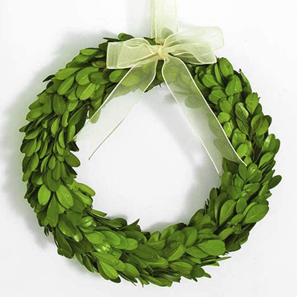 BOXWOOD WORLD, Round Boxwood Wreath, 10 inch, Preserved Leaves ...