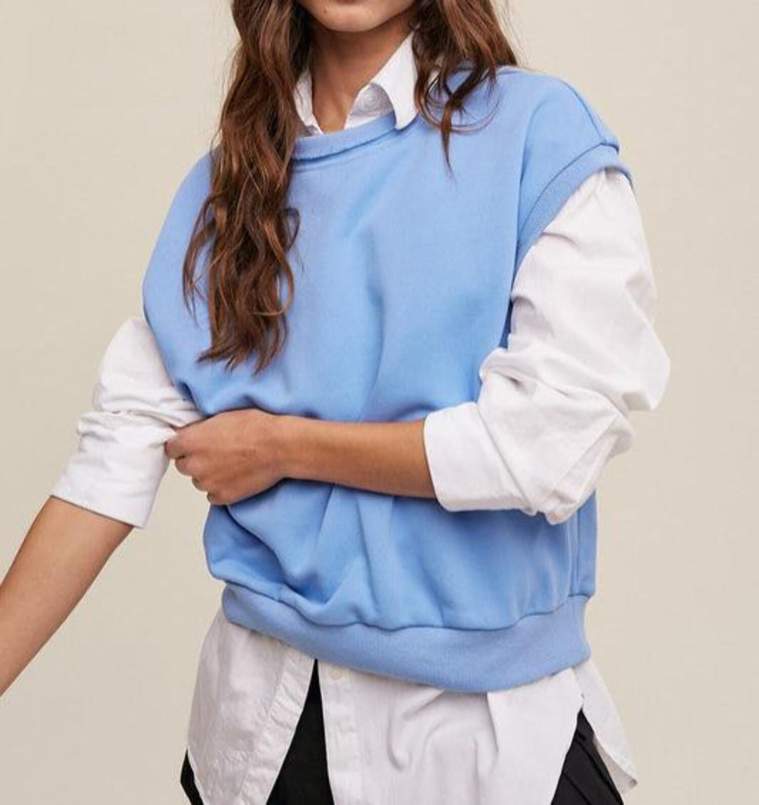 Boxy Crew Neck Sweater Top - Walmart.com