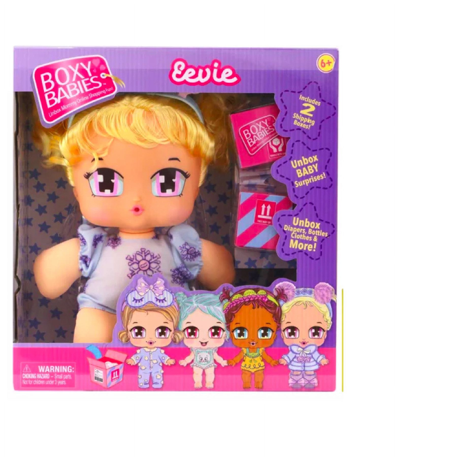 Boxy Girls Boxy Babies Eevie Doll with Diapers Bottles Clothes Baby ...