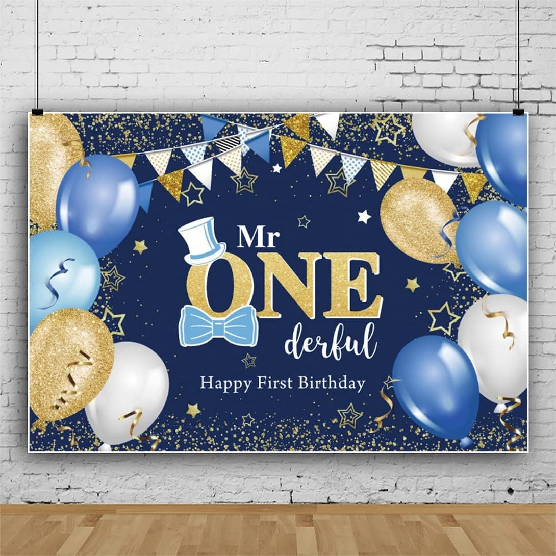 Boy 1st Birthday Backdrop First Cake Smash One Year Old Birthday ...