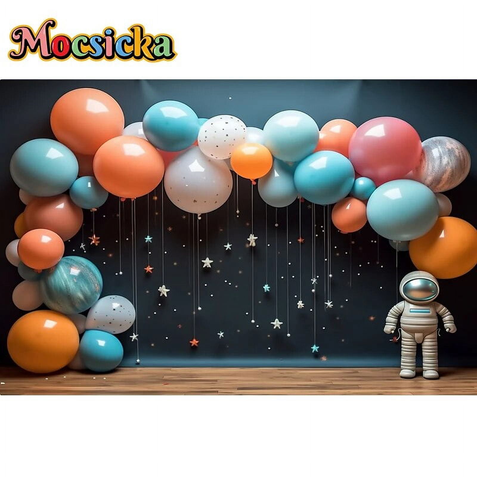 Boy 1st Birthday Photo Backdrop Astronaut Arch Balloon Decoration Props ...