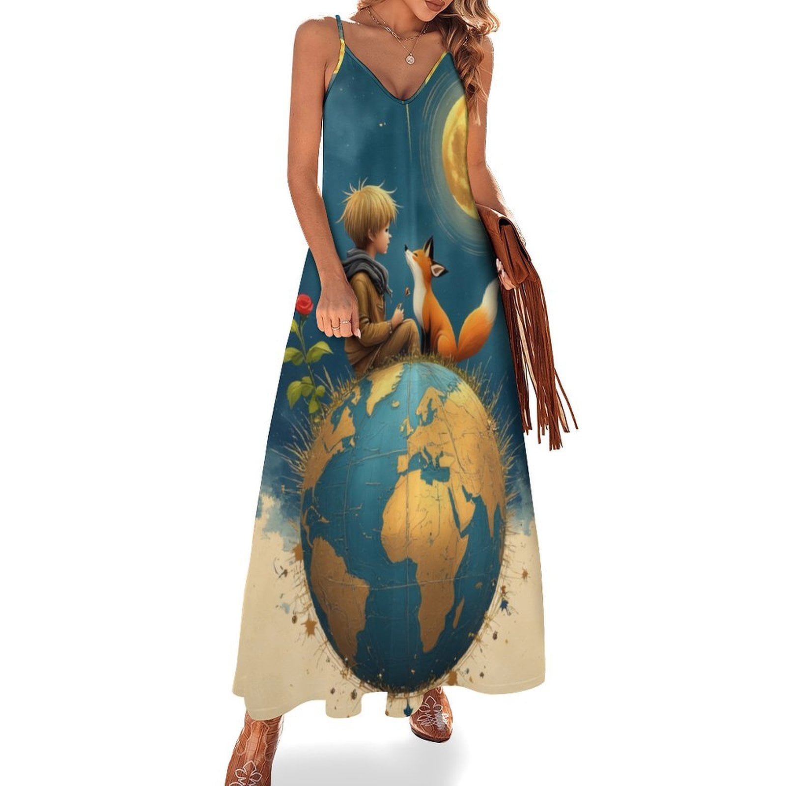 Boy And Fox on Globe Sleeveless Dress Women's Luxury Party Dress ...