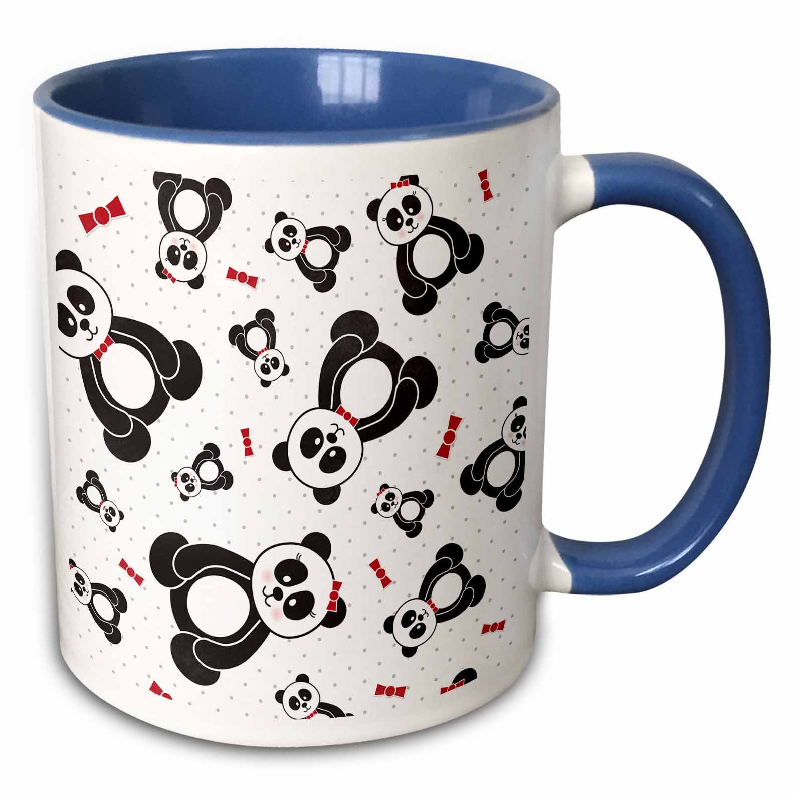 3drose, Boy and Girl Panda Bears in Black, White, and Red, 11oz Two ...