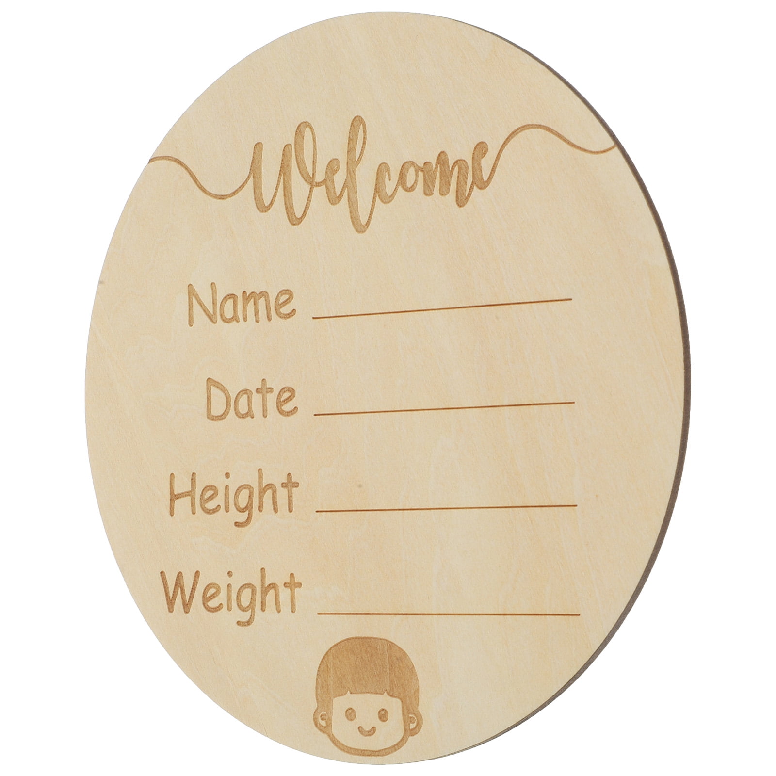 Boy Baby Birth Wooden Sign Baby Weight Recording Sign Newborn 15X15X0 ...