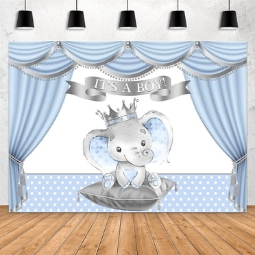 6×4FT Birthday Backdrop Blue Backdrop Baby Shower Backdrop for Boy Cute ...