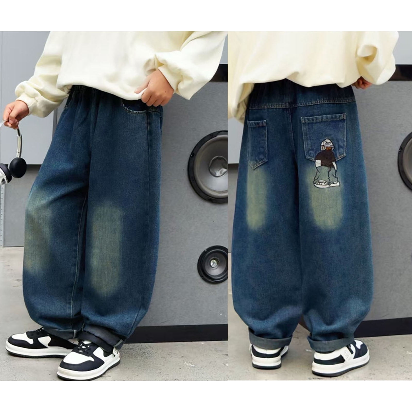 Boy Baggy Jeans Straight Leg Wide Leg Pants Back To School Clothes Boy ...