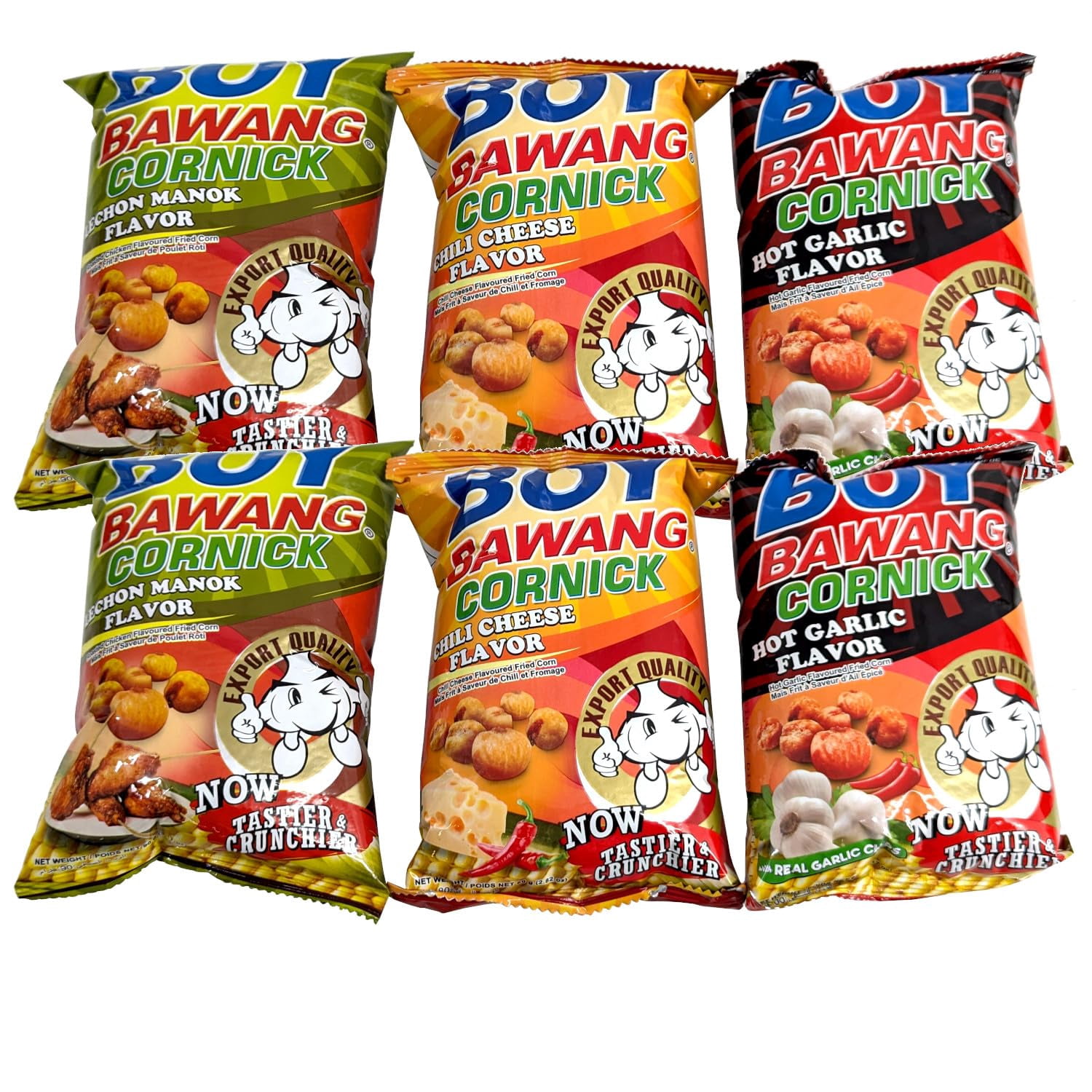 Boy Bawang Cornick Corn Nuts Snack TVS1 Box 3 Flavors 6 Bags - Chili ...