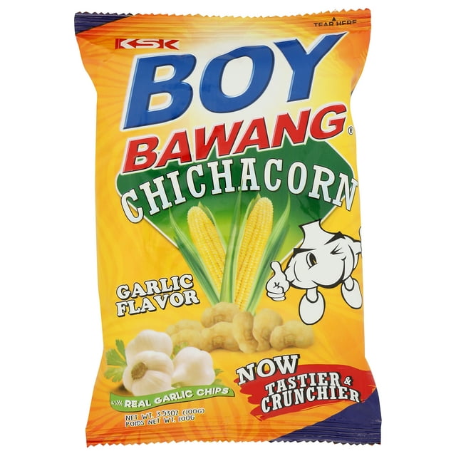 Boy Bawang Garlic Flavor Chichacorn Snack Chips, 3.53 oz, 1 Count Bag ...