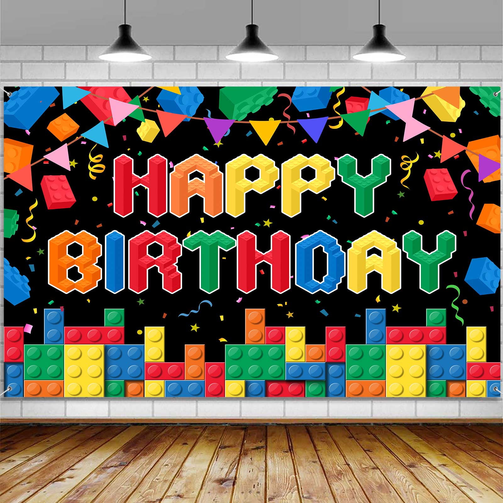 Boy Birthday Party Banner Backdrop, Colorful Large Banner Kids Happy ...