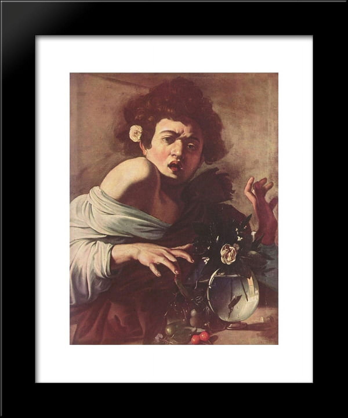 Boy Bitten by a Lizard 20x24 Framed Art Print by Caravaggio - Walmart.com