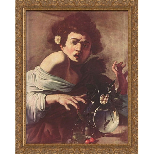 Boy Bitten by a Lizard 28x36 Large Gold Ornate Wood Framed Canvas Art ...