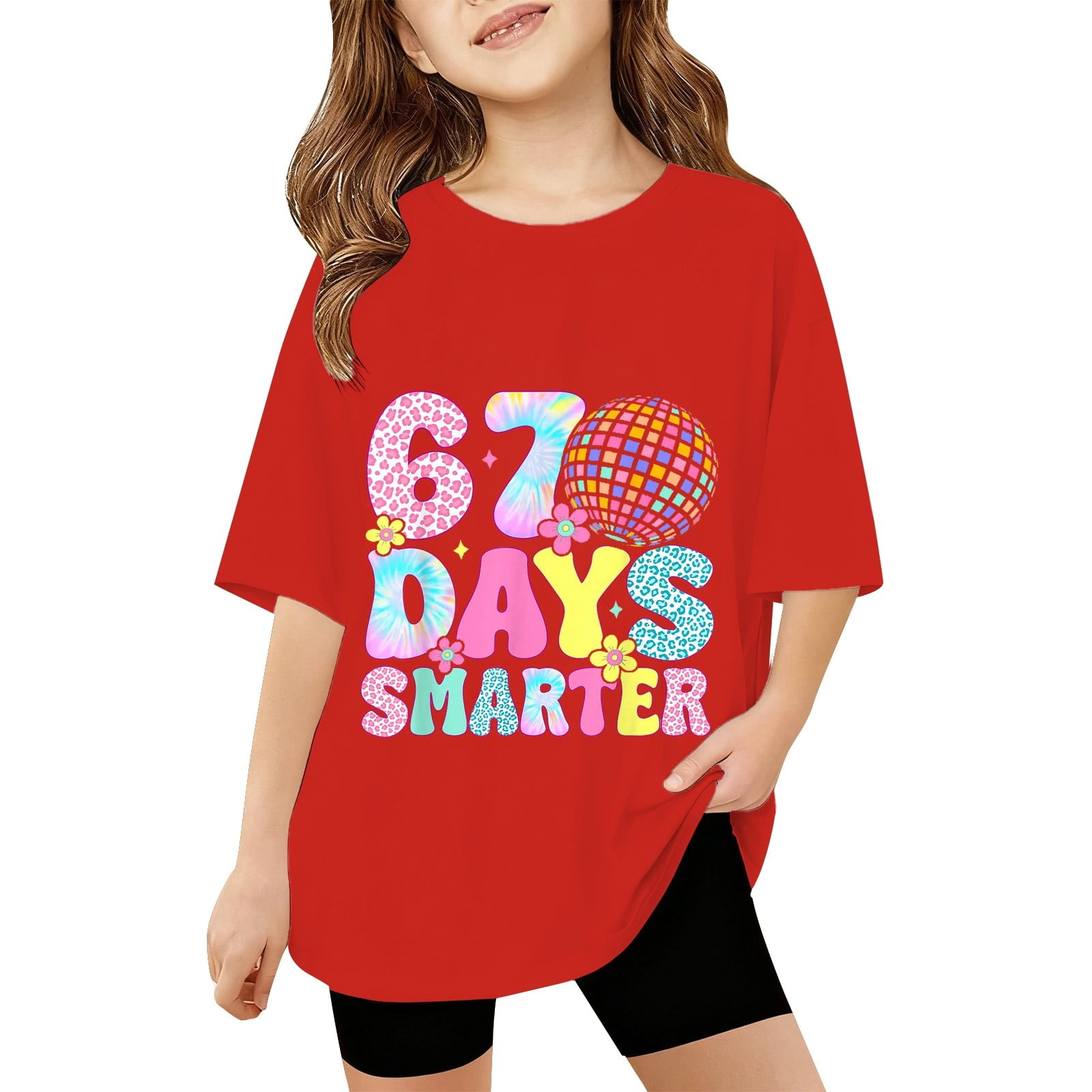 Boy Blouses Casual Print Short Sleeve Crew Neck Youth Children ...