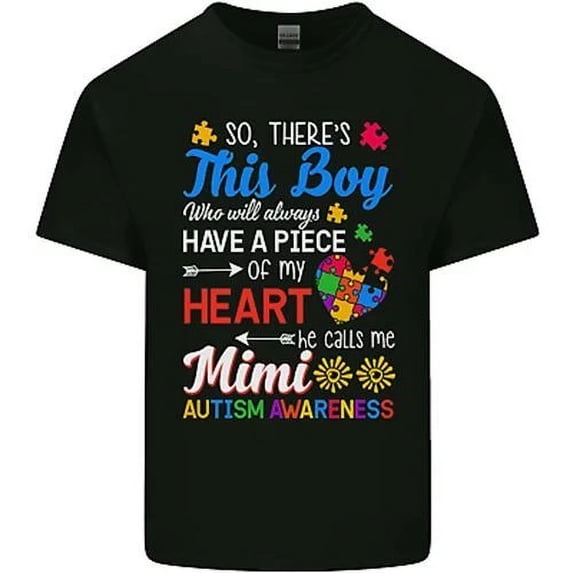 Boy Calls Me Mimi Autistic Autism Awareness Mens Womens S-5XL T-Shirt ...