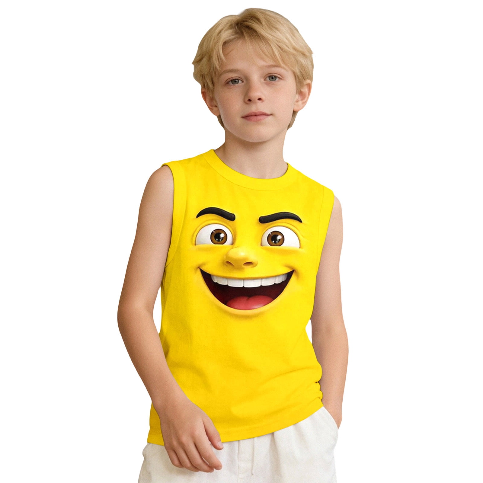 Boy Children'S Tops and Blouses Cool Breathable Sleeveless Vest Cartoon ...