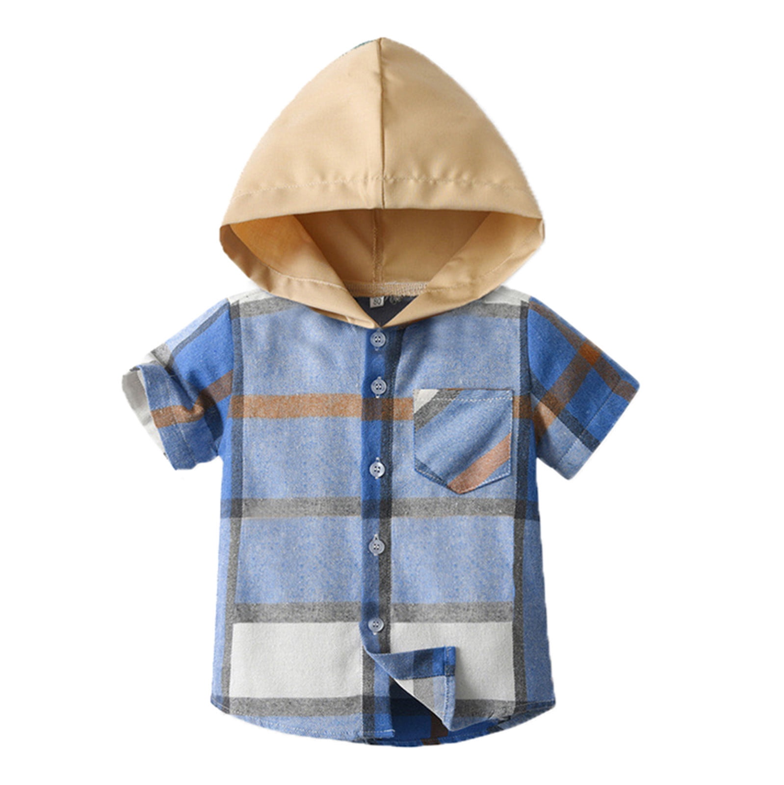 Boy Children'S Tops and Blouses Short Sleeve Plaid Prints Gentleman ...