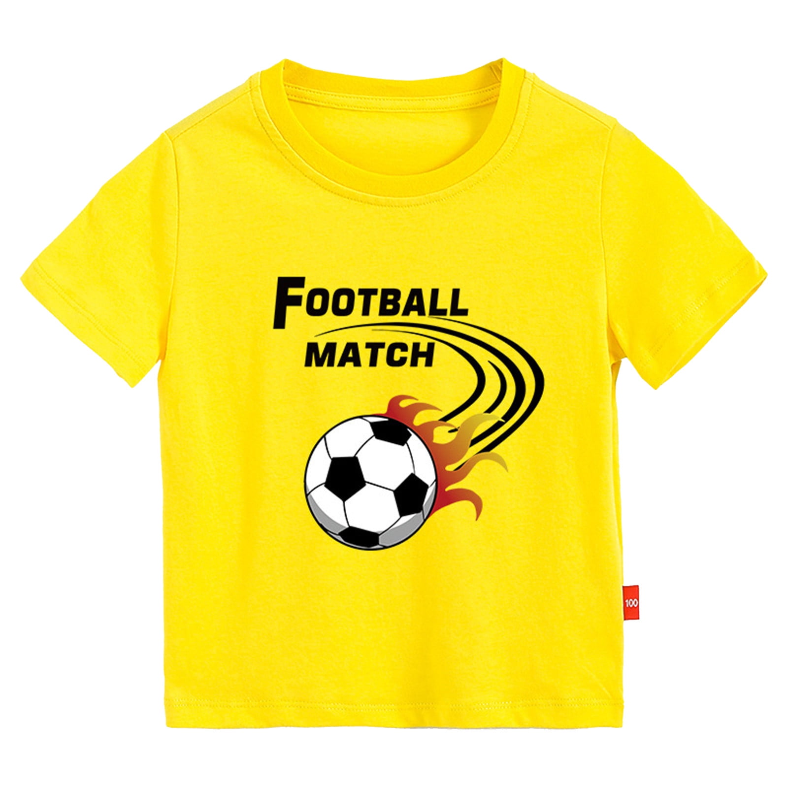Boy Clothes Football Cartoon 3D Prints Loose Soft Short Sleeve Tee Boys ...