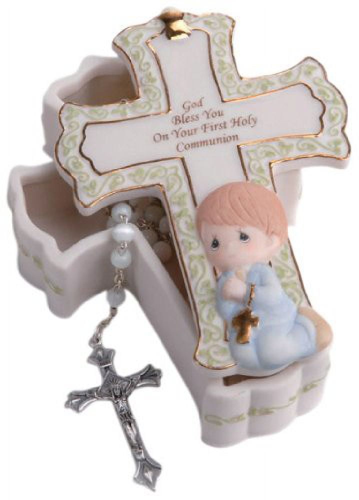 Boy Communion Covered Box with Rosary - Walmart.com