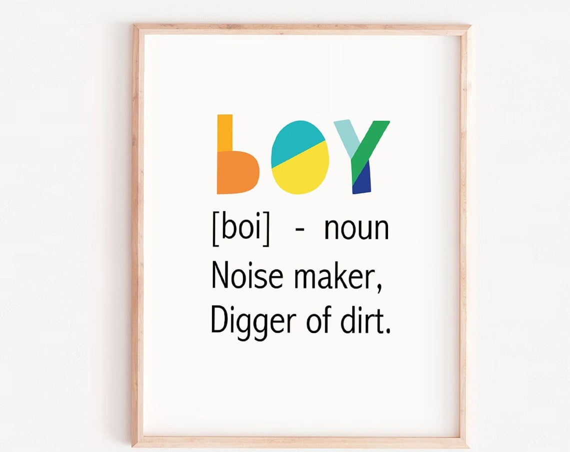 Boy Definition Print, Boys Wall Art, Definition Print, Quote Print ...