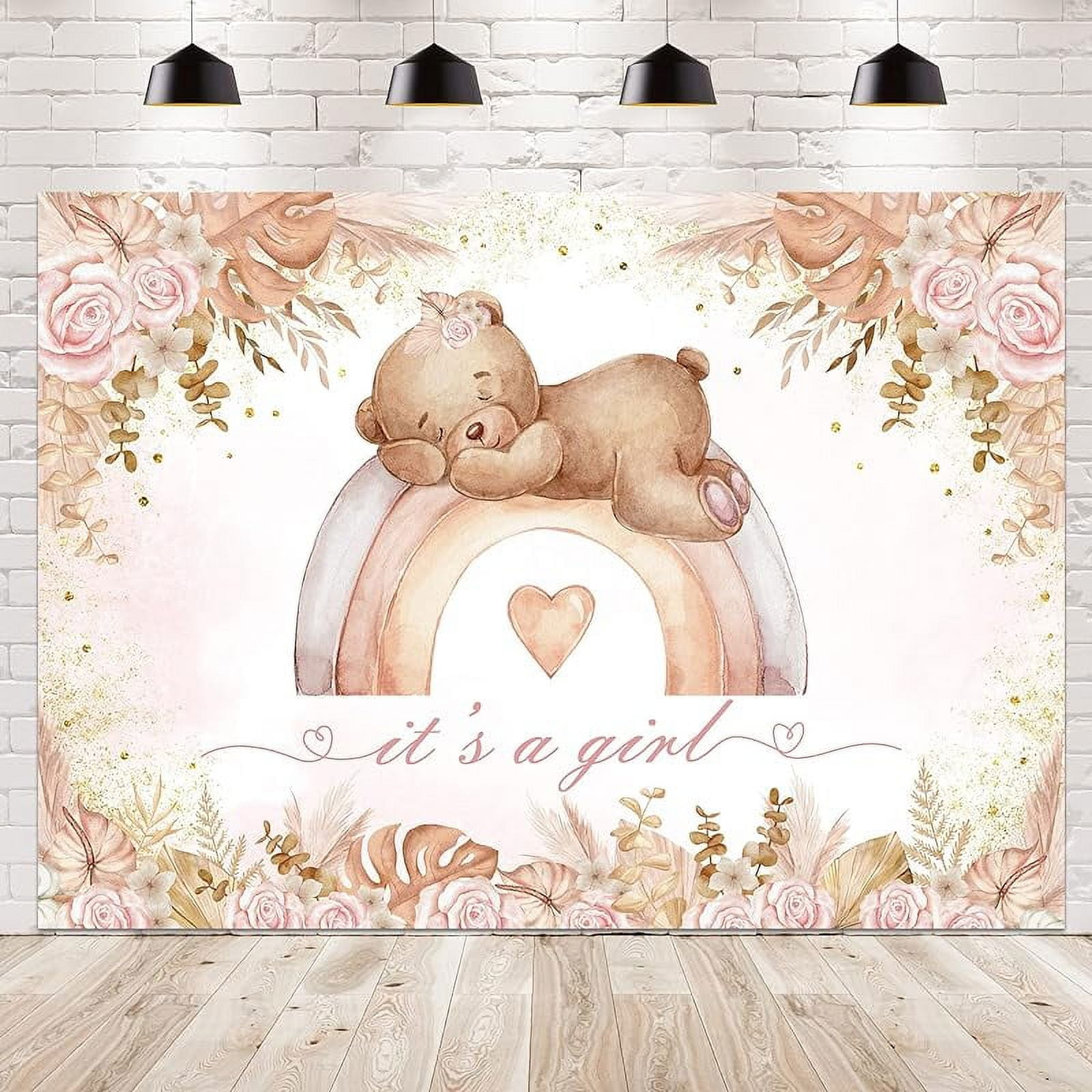 Boy Elephant Baby Shower Backdrop Photography It's a Boy Blue and Silver Balloons Animal ...