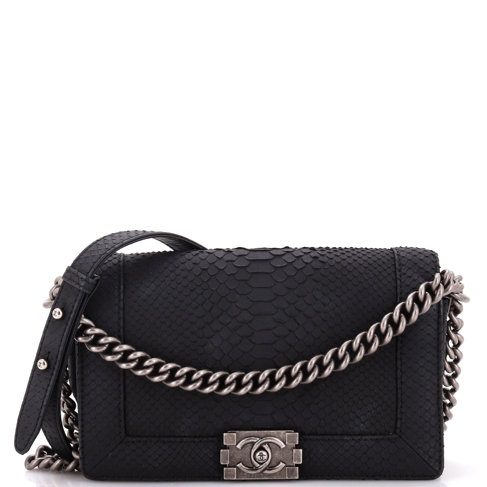 Pre-Owned Boy Flap Bag Matte Gentle Python Old Medium by Rebag ...