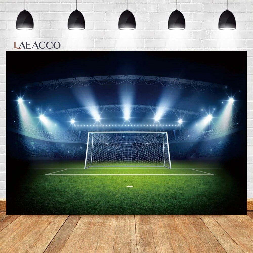 Boy Football Birthday Photo Backgrounds Soccer Field Grassland Stadium ...