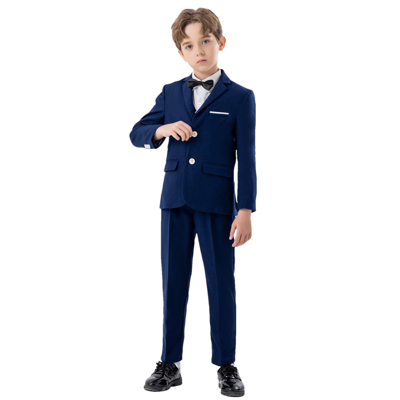Boy Formal Suits 4 Piece Slim Fitting Suit for Kids Tuxedo Sets Wedding ...