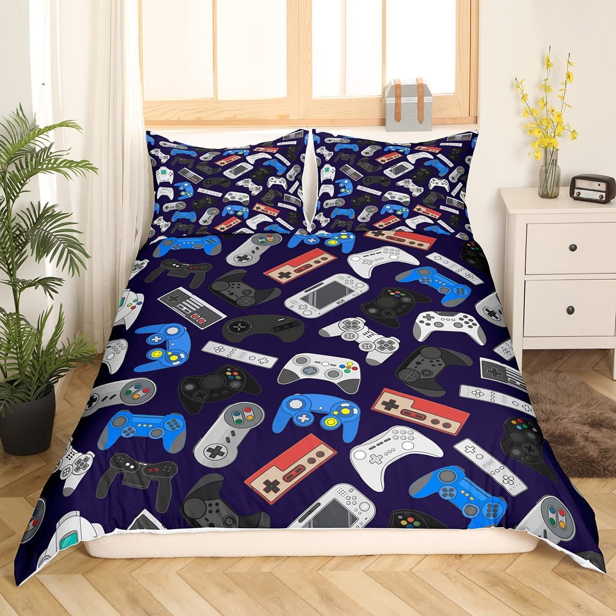 Boy Game Duvet Cover Gamepad Bedding Modern Gamer Comforter Cover for Kids Teens Children Video ...