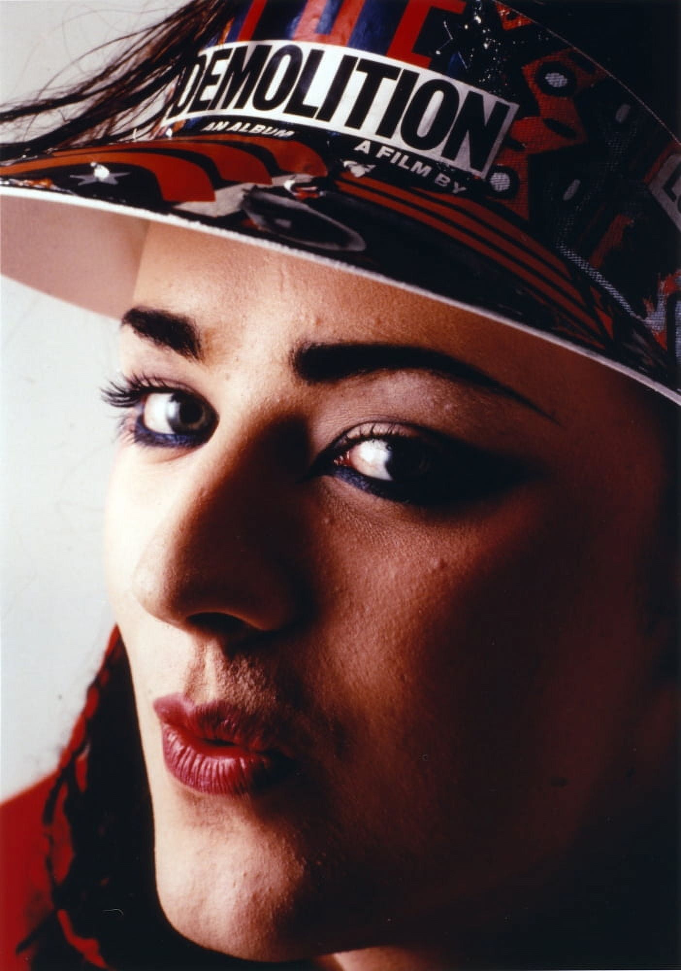 Boy George Woman's with Pouty Lips wearing Sun Visor Cap Close Up ...